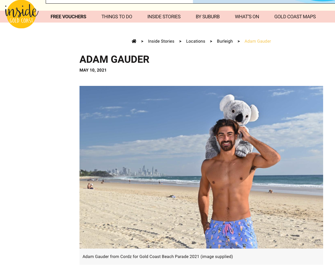 GOLD COAST BEACH PARADER – ADAM GAUDER PROFILED – Gold Coast Beach Parade